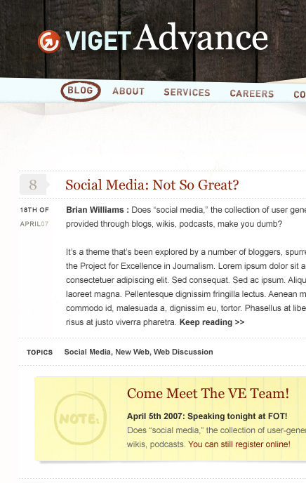 Viget Labs - The Blog Series - Web Designer Wall