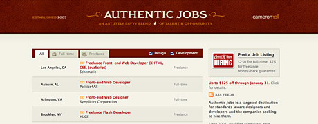 Jobs for Designers and Developers - Web Designer Wall